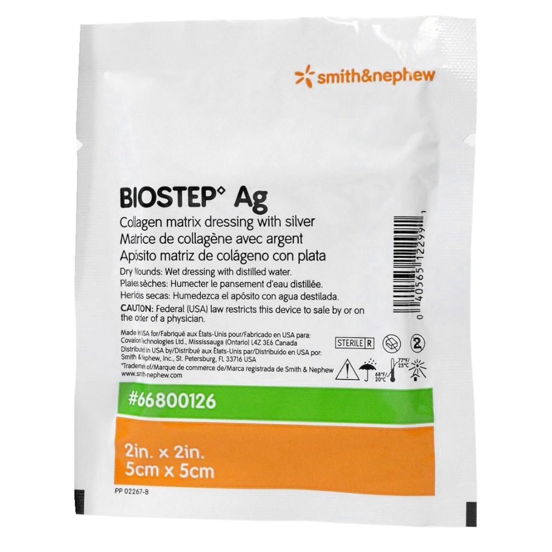 Biostep AG Collagen Matrix Dressing with Silver, 2 x 2 Inch - Each