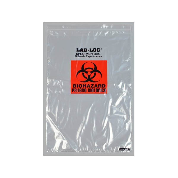 Lab-Loc Specimen Transport Bag with Document Pouch, 2 mil, 14 x 20 Inch ...