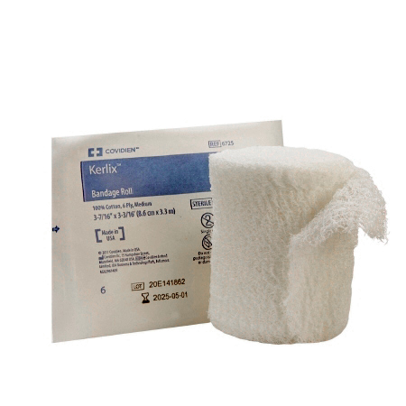 Kerlix 100% Cotton Sterile Bandage Rolls, 6.4 Inch x 3.6 Yard, Sterile ...