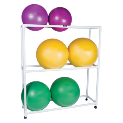 CanDo PVC Exercise Ball Rack, Mobile Floor Rack