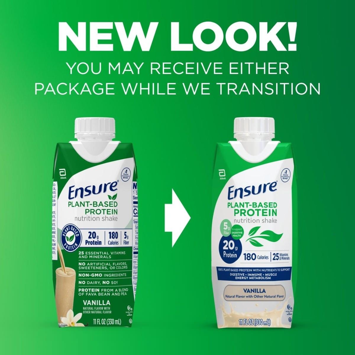 Ensure Plant Based Protein Nutrition Shake, Vanilla, 11 oz - Each