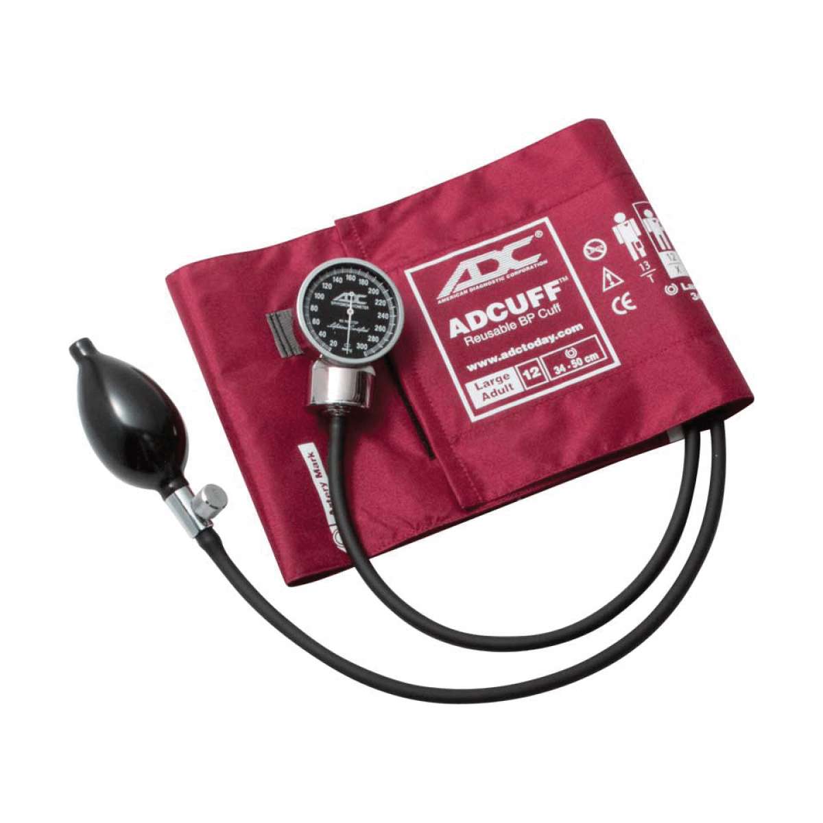 ADC Diagnostix 700 Pocket Aneroid Sphyg, Burgundy, Large-Adult