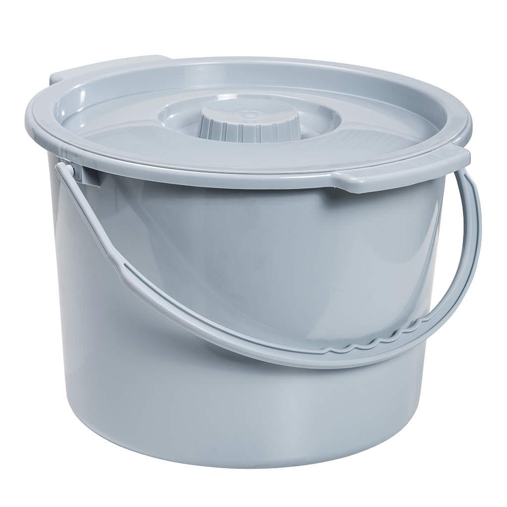 Drive Medical Commode Bucket with Handle and Lid, 12 Quart - Case of 12
