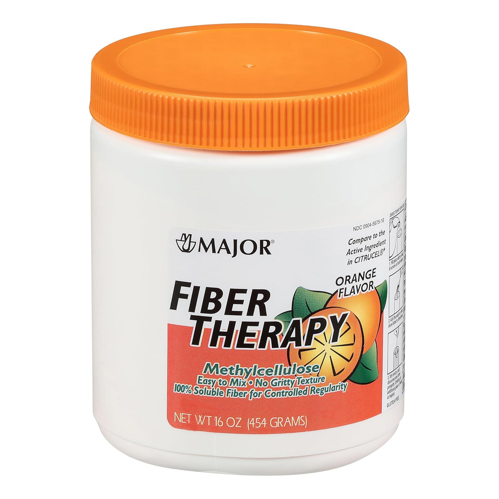 Major Fiber Therapy Powder - MethylCellulose, Orange Flavor, 16 Oz ...