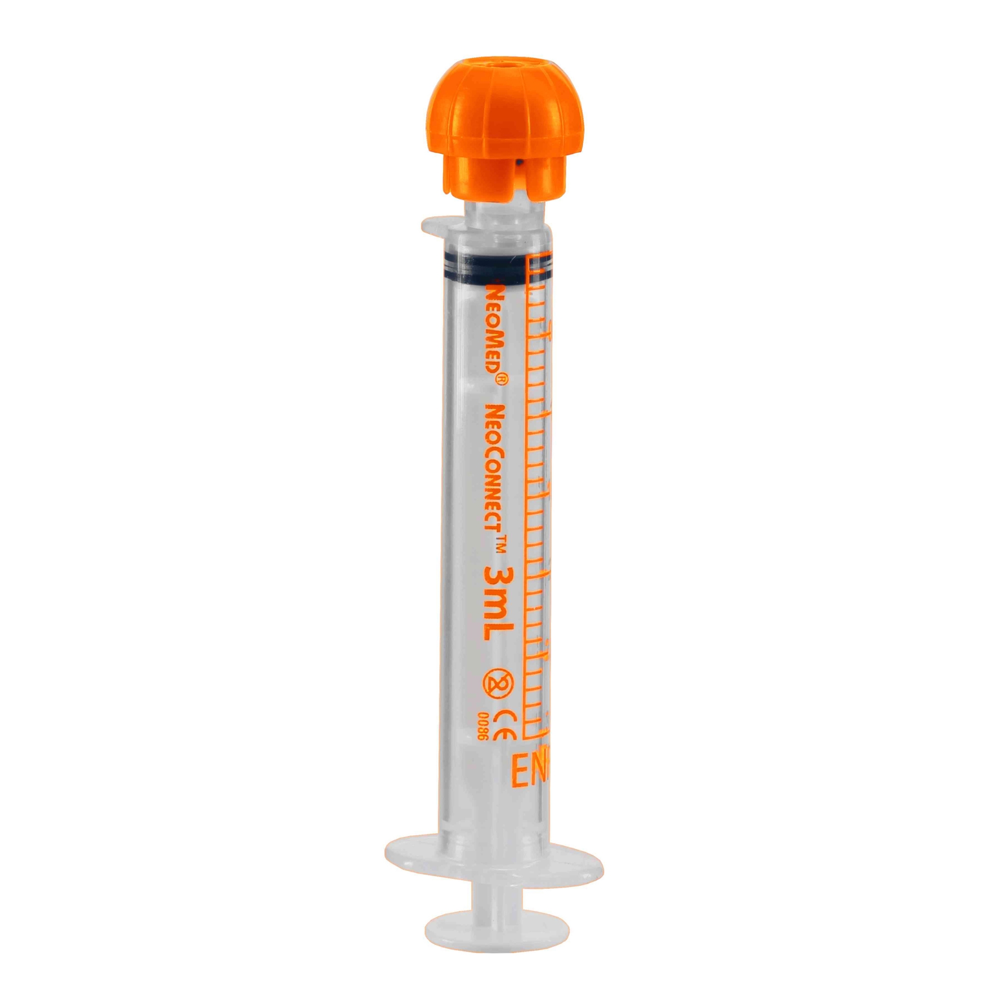NeoConnect Enteral Oral Syringes with ENFit Connector, 3 mL, Orange ...