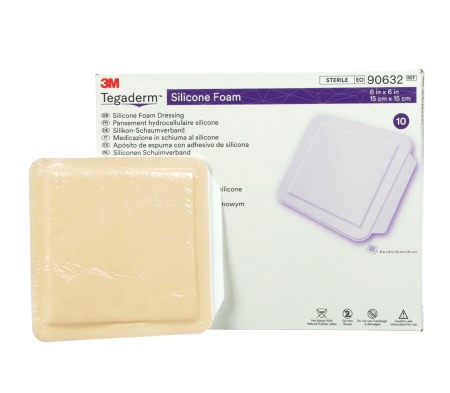 3M Tegaderm Silicone Foam Non-Bordered Dressing, 4" x 4.25" - Case of 40