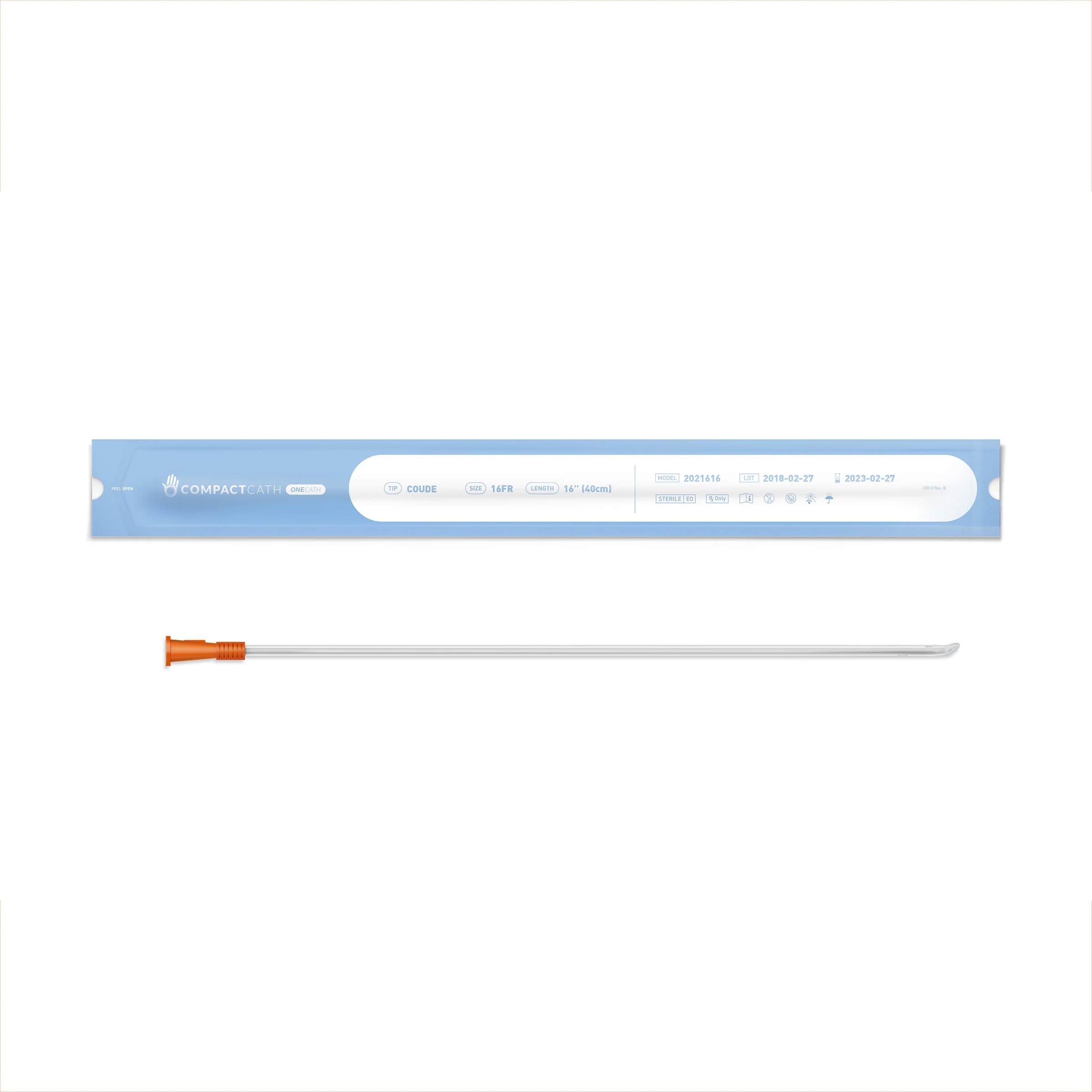 CompactCath OneCath Classic Urethral Catheter, Coude Tip, 16 Fr - Each